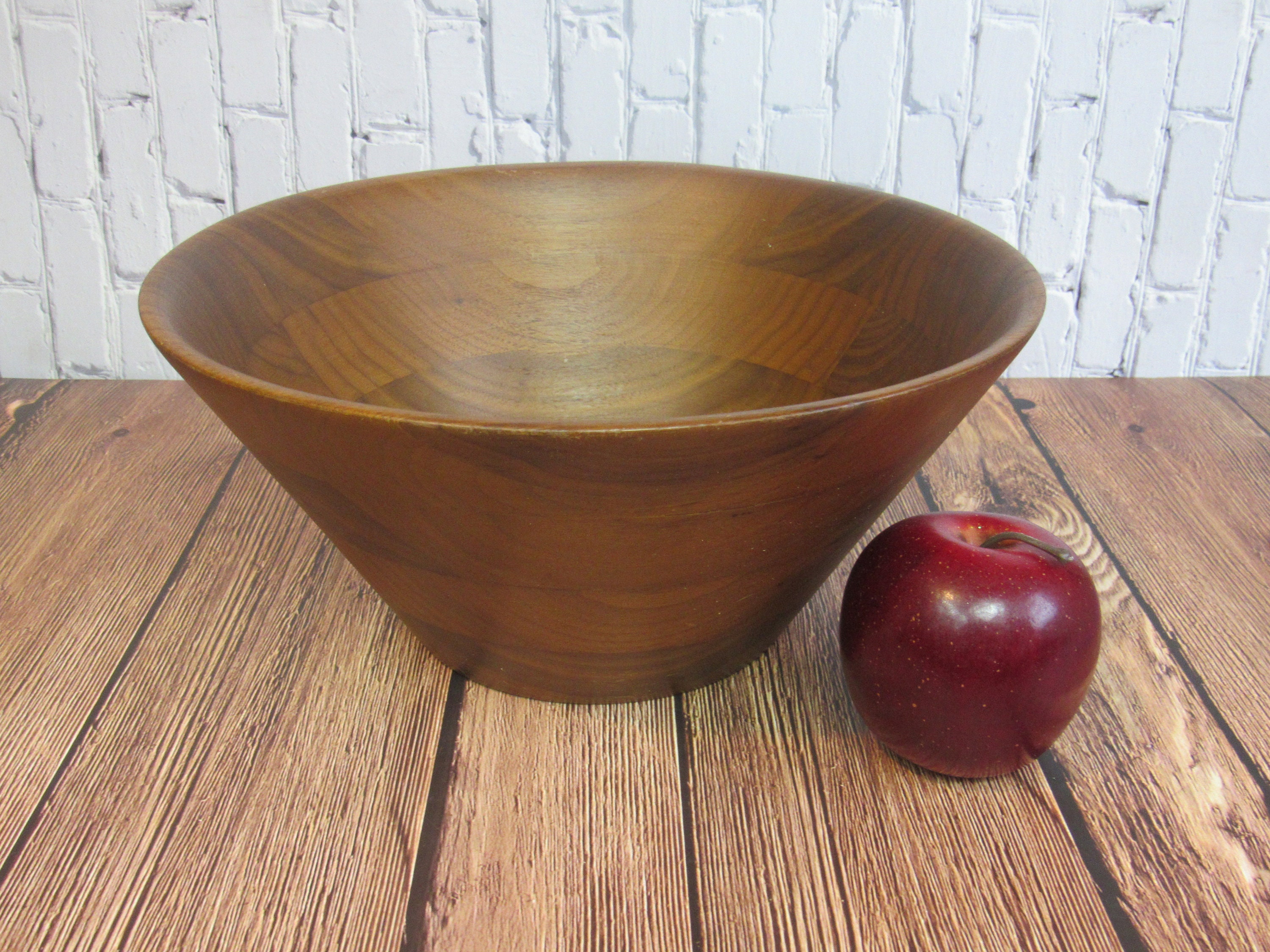 Large Burl Walnut Bowl Vintage Mid Century 10.5 | Etsy