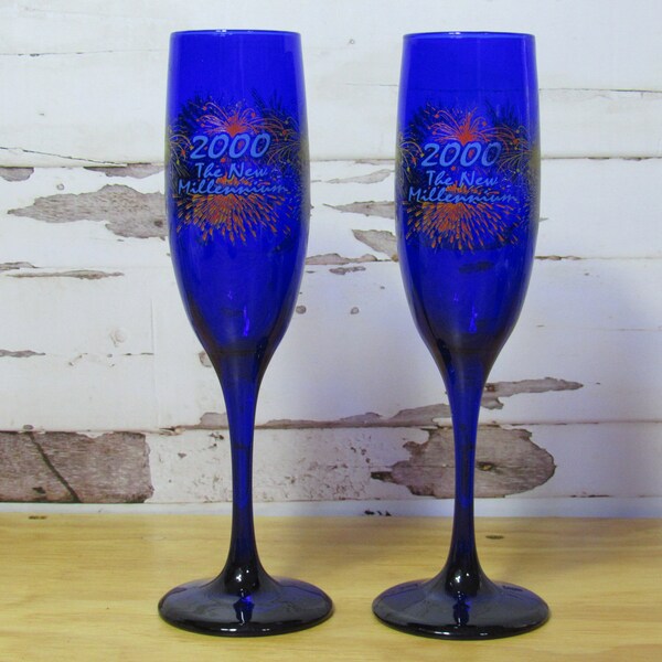 Millennium 2000 Champagne Glasses - Etsy