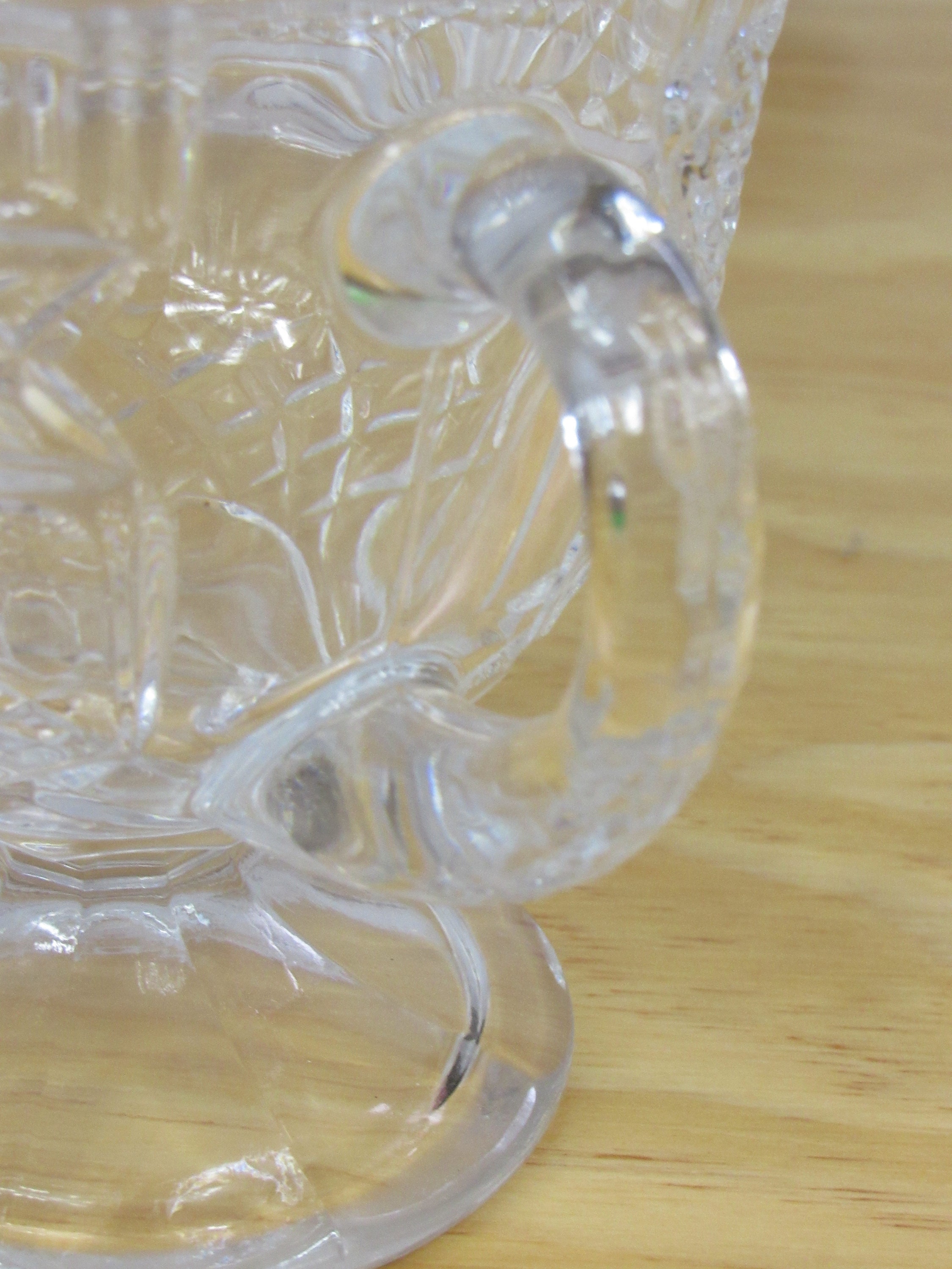 Decorative Diamond Pattern Clear Pressed Glass Pitcher w | Etsy