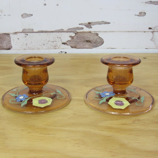 Painted Candlesticks - Etsy
