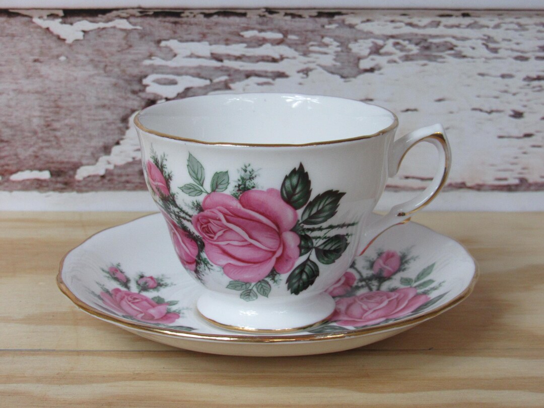 Royal Vale F46 Bone China Decorative Teacup & Saucer Set - Vintage Tea ...