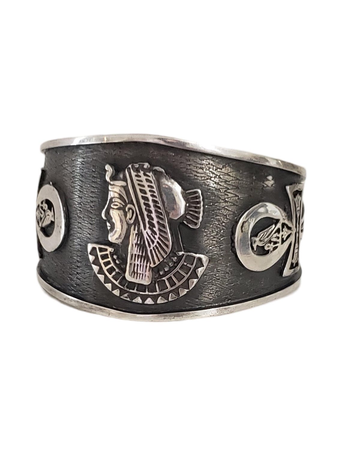 Kemet Art Egyptian Oxidized Sterling Silver 925 Cleopatra Ankh ...