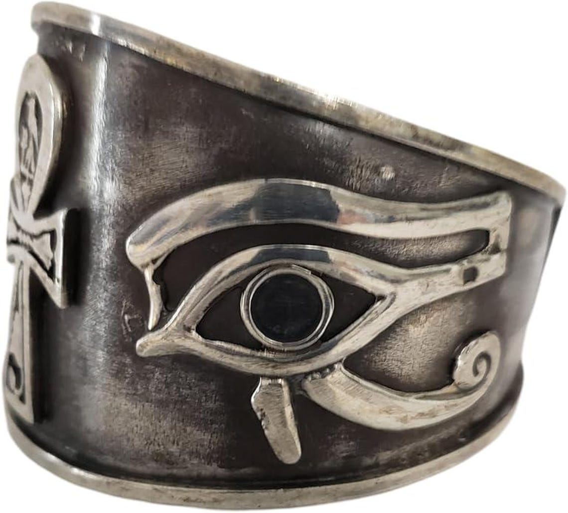 Kemet Art Egyptian Jewelry Sterling Silver 925 Eye of Horus Ankh ...