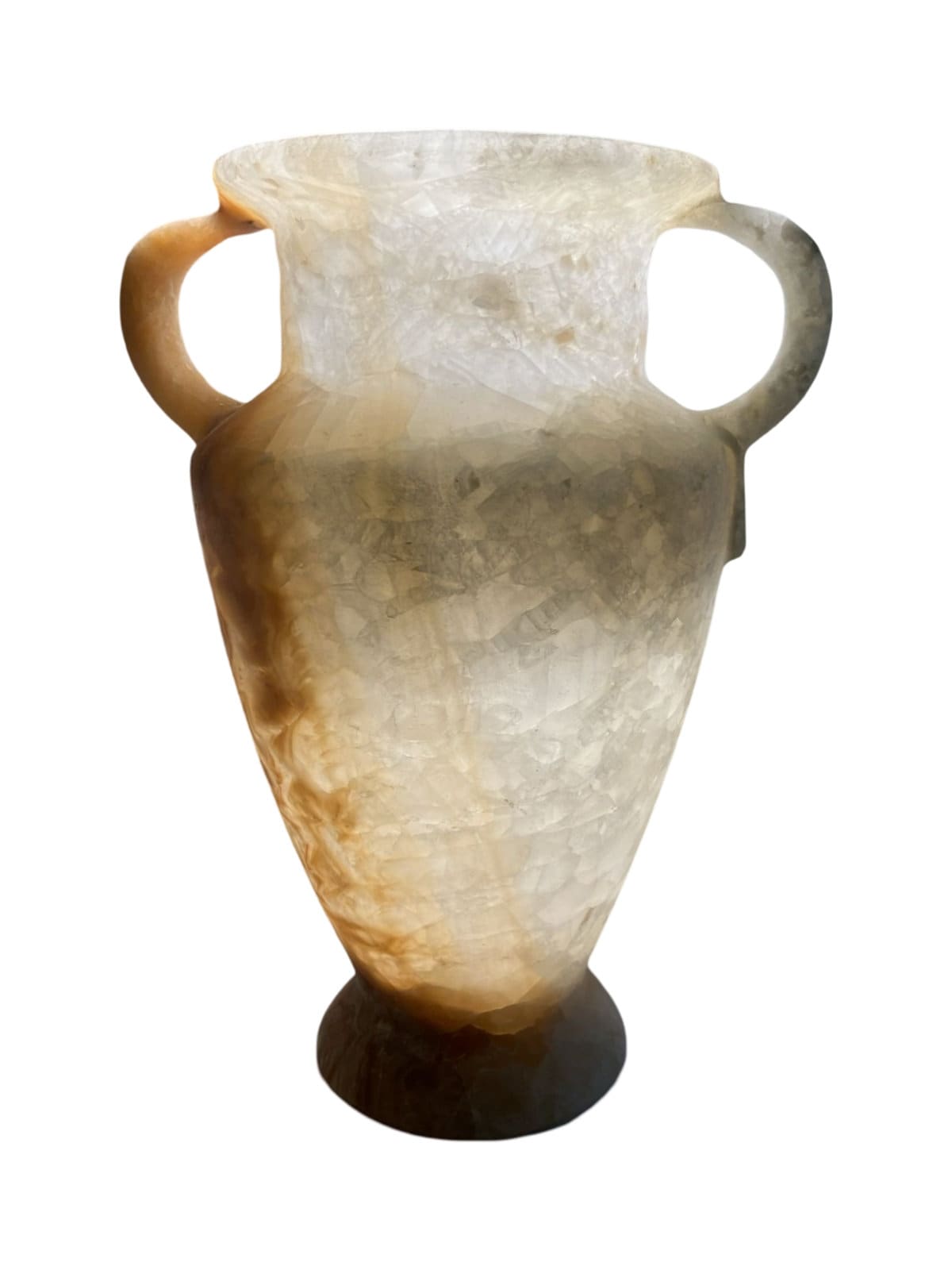 Hand Carved Alabaster Egyptian Museum Replicatranslucent Vase 9 X 8 ...