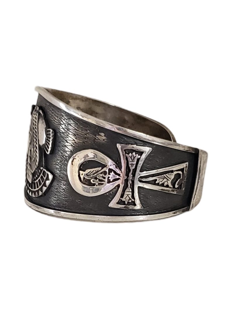 Kemet Art Egyptian Oxidized Sterling Silver 925 Cleopatra Ankh ...