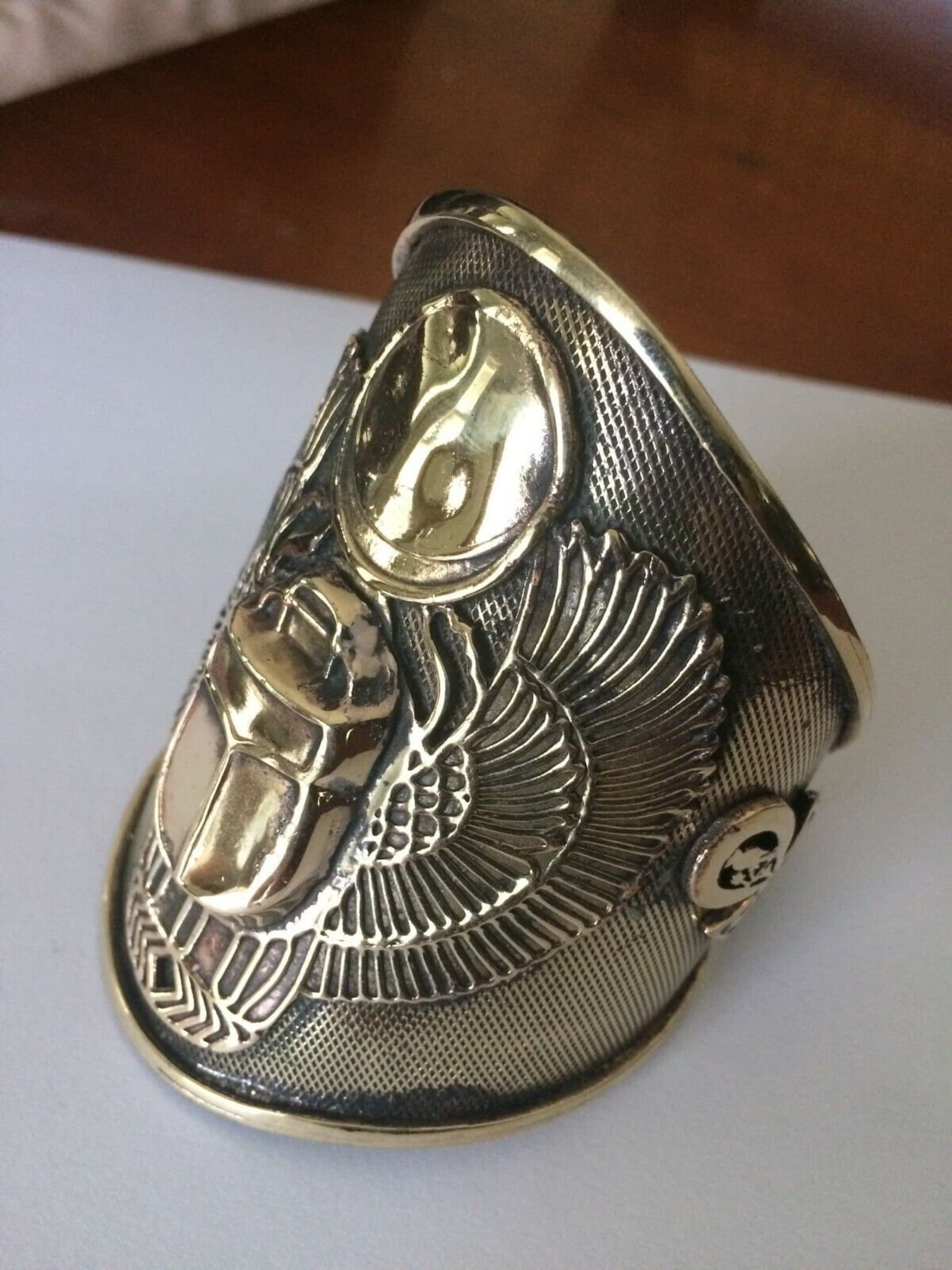 Kemet Art Egyptian Bronze Bangle Adjustable New ( Scarab & Ankh ) 4 ...