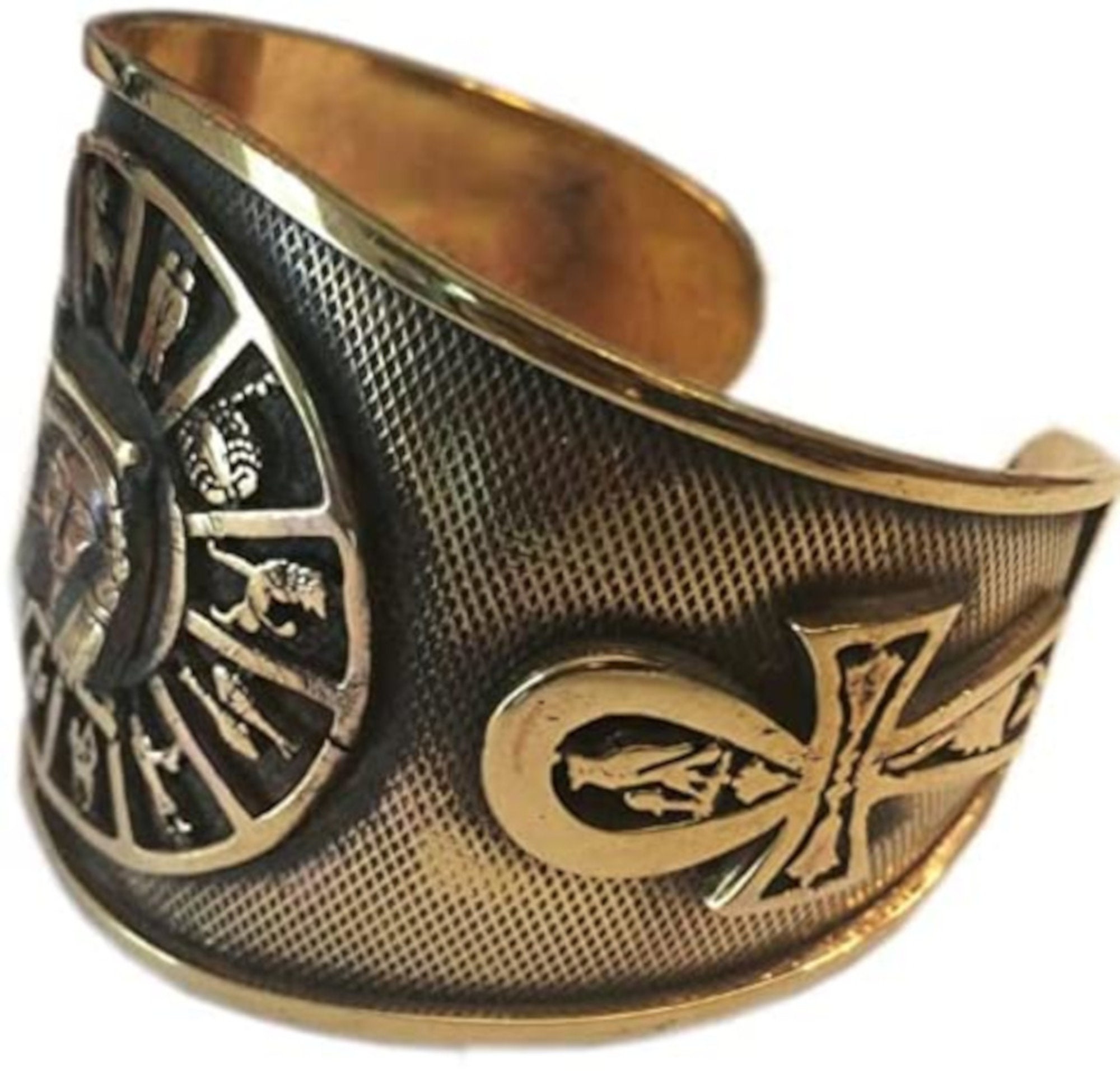Kemet Art Egyptian Hathor Bronze Adjustable Bangle ( Zodiac & Ankh ) - Etsy