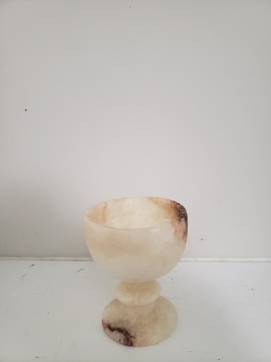 Beautiful Egyptian Museum Replica Hand Carved Alabaster Lotus Cup 10 X ...