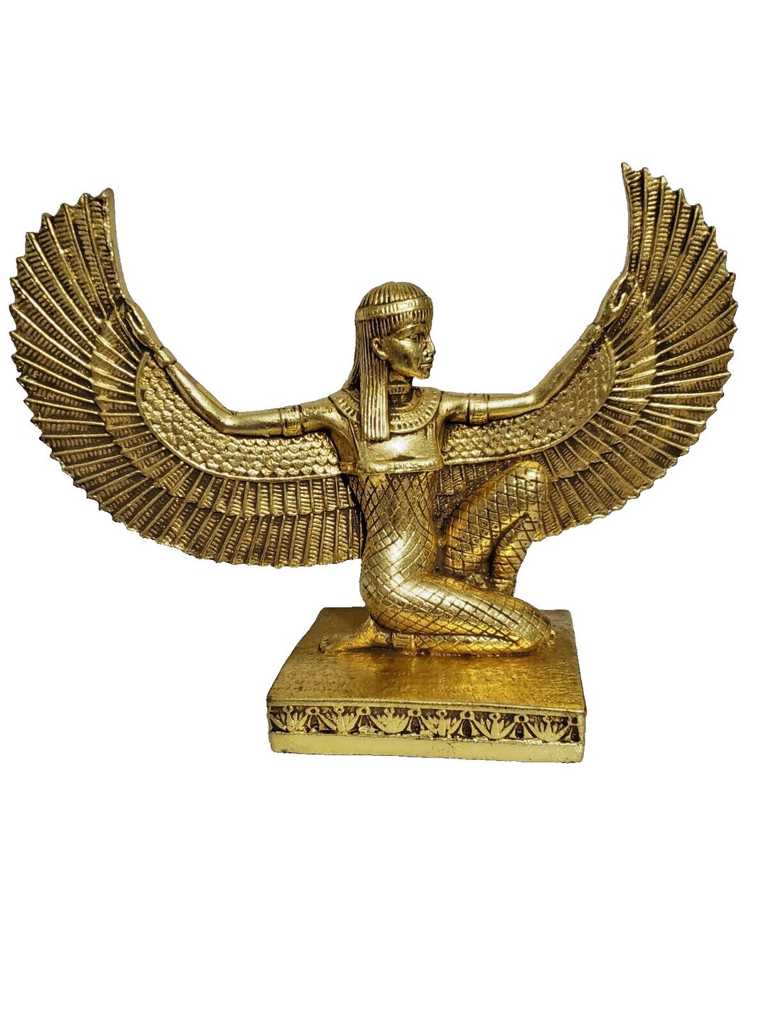 New Handmade Museum Replica Egyptian Maat Statue Gold Leaf 11x8 Inches ...