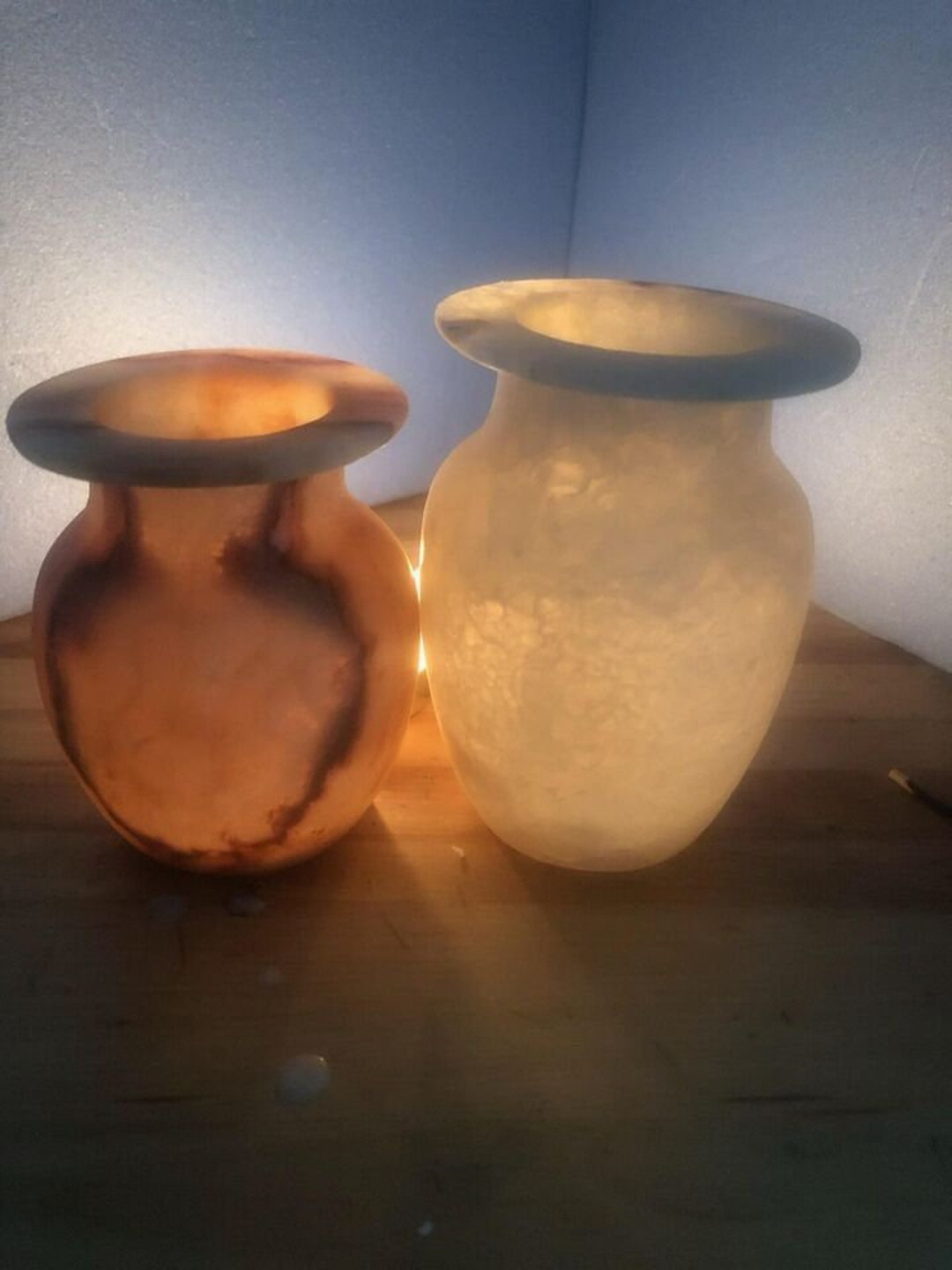 Museum Replica Egyptian Hand Carved Alabaster Set of Two 3 X 4 & 3 X 5 ...