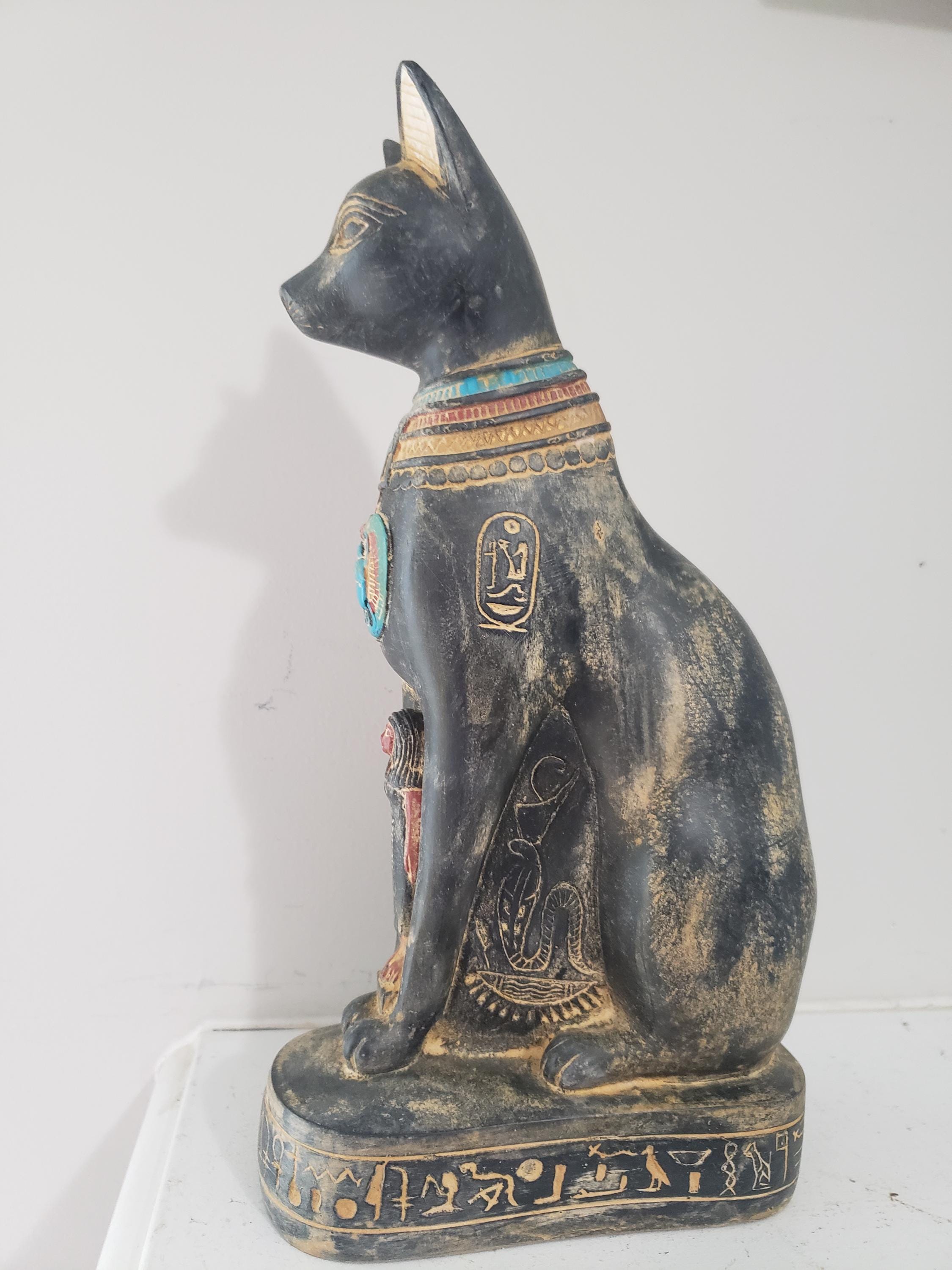 New Egyptian Cat Bastet Statue Museum Replica 12 Inches High X 6 Inches ...