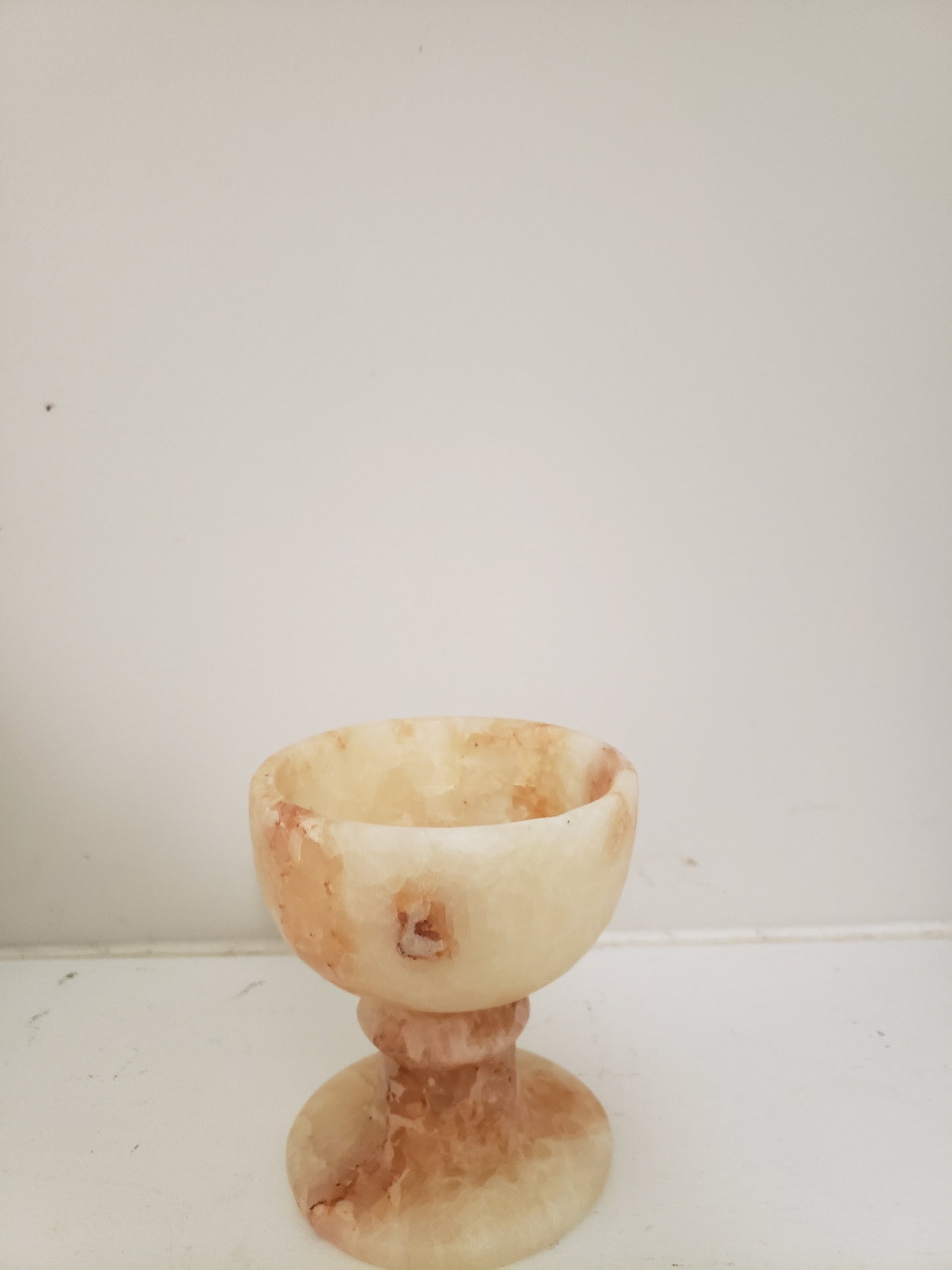 Beautiful Egyptian Museum Replica Hand Carved Alabaster Lotus Cup (10 X ...