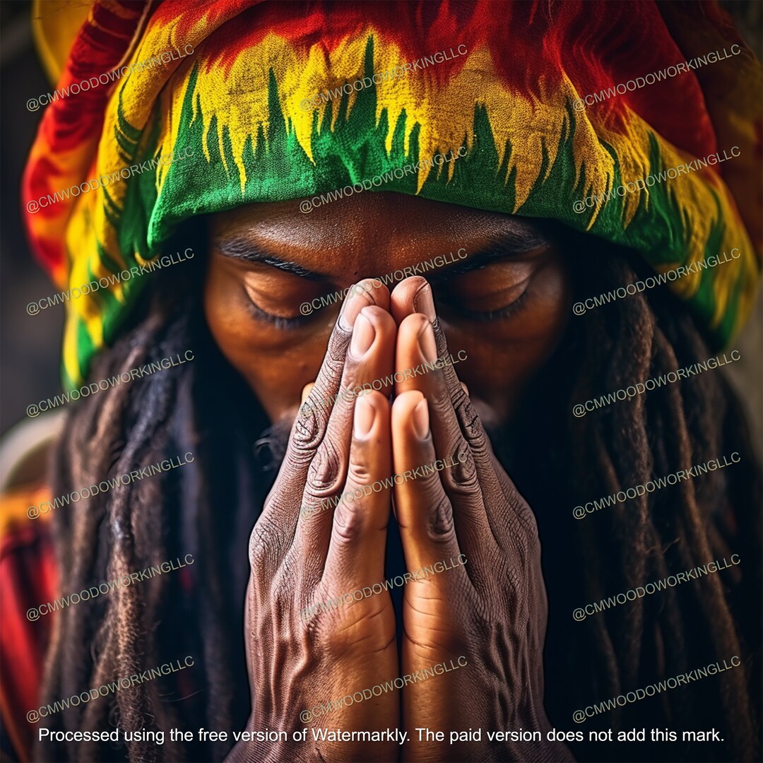 Printable Rastafarian Wall Art – Rasta Prayer Portrait Digital Download ...