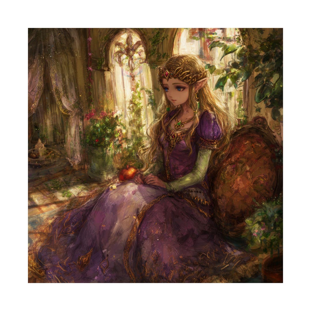 Video Game Princess Fantasy Art Satin Poster | Elvin Videogame ...