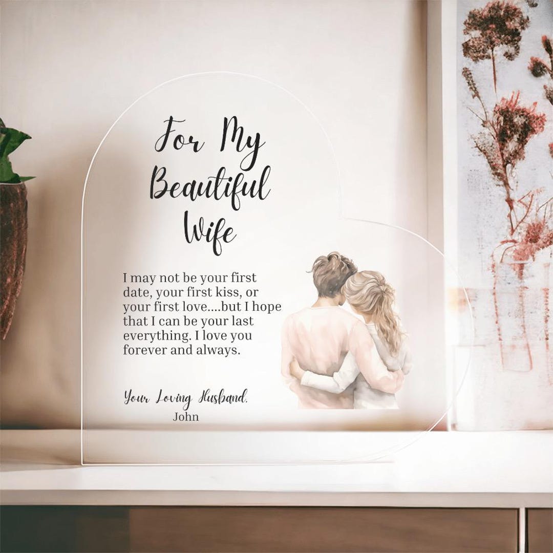 Custom Heart for Wife Stand, Gift for Spouse, Personalized Gift of Love ...