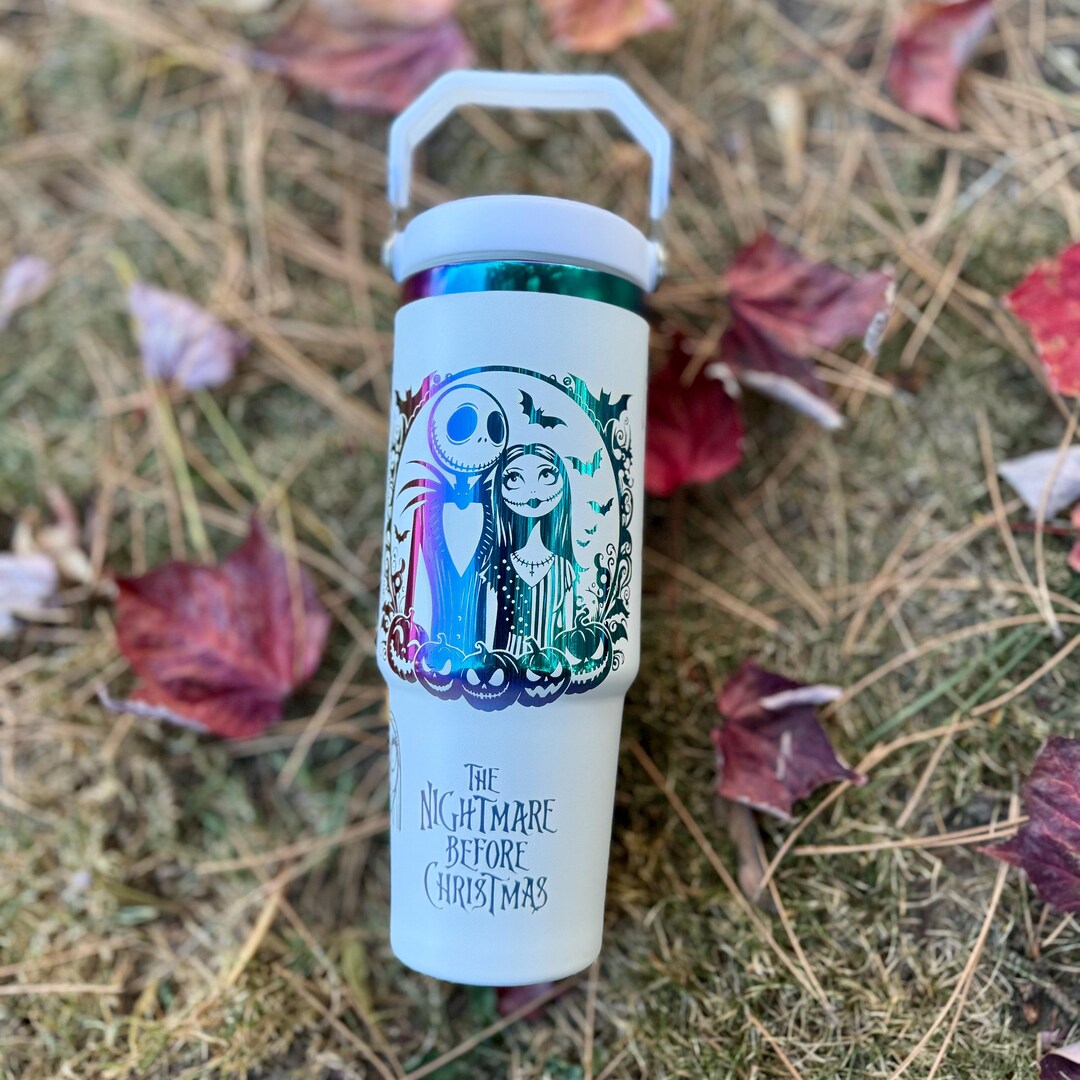 Jack & Sally Engraved Tumbler/ Nightmare/ Christmas/ Halloween Gift ...