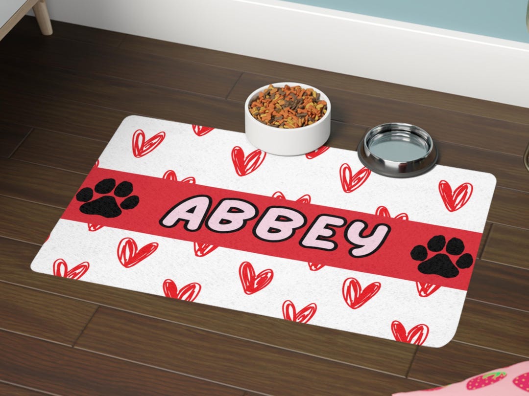 Personalized Pet Food Mat , Personalized Dog Food Mat, Anti Slip Pet ...