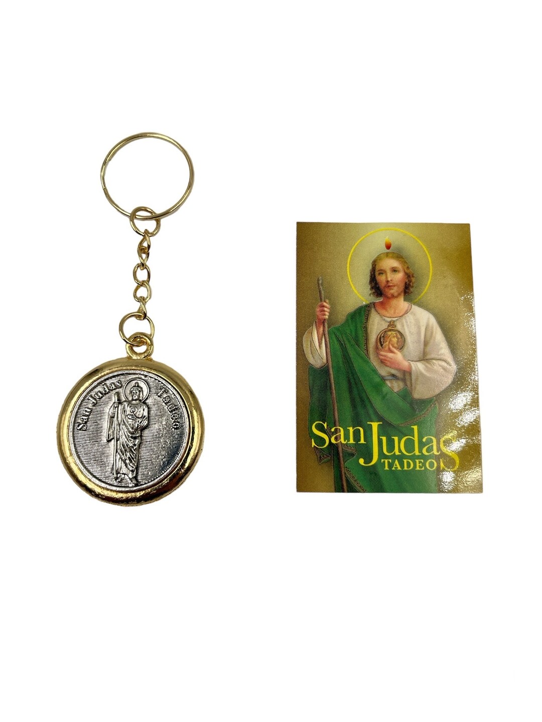 Saint Jude Gold and Silver Keychain - A Symbol of Faith and Hope - Etsy
