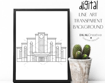 Logan Temple Line Drawing LDS Temple Temple Clip Art Temple Embroidery ...
