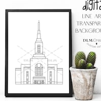 Los Angeles, California LDS Temple - Single Line Art, Continuous Line ...