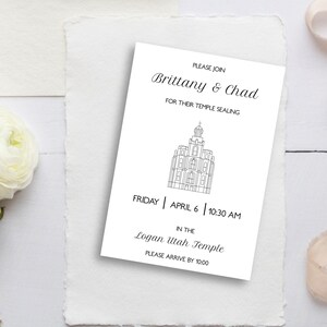 LDS Temple Sealing Insert, Editable Template, Black and White ...