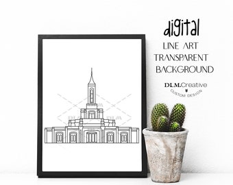 Logan Temple Line Drawing LDS Temple Temple Clip Art Temple Embroidery ...