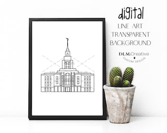 Craft Supplies & Tools Red Cliffs Utah Temple Line Art LDS Clipart ...