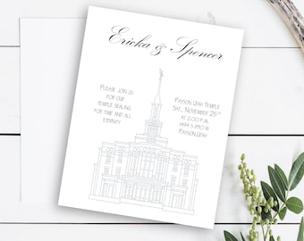 Lds Temple Wedding Invitation | Etsy