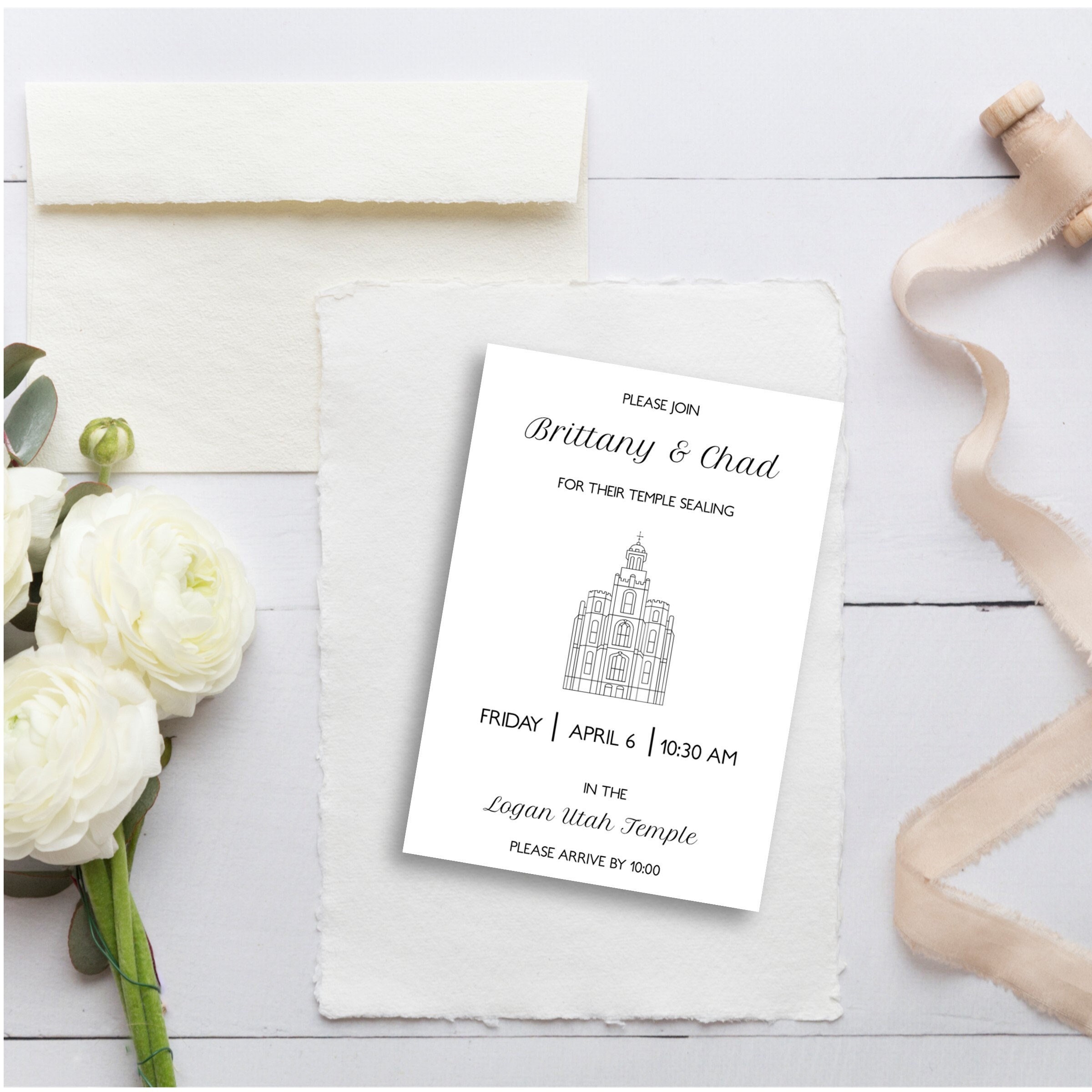 LDS Temple Sealing Insert, Editable Template, Black and White ...