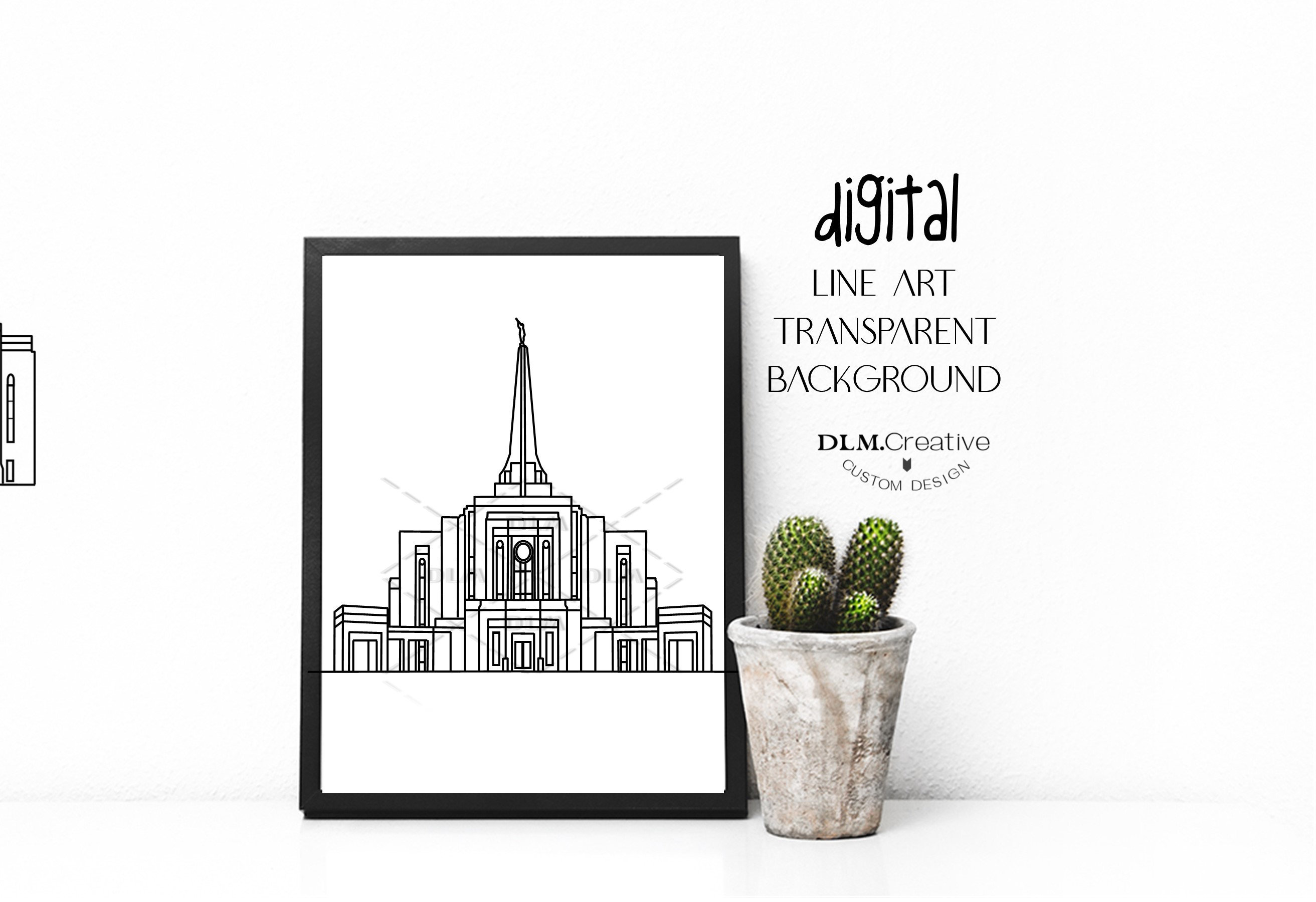 Gilbert Templetemple Line Drawing LDS Temple Temple Clip Art Temple ...