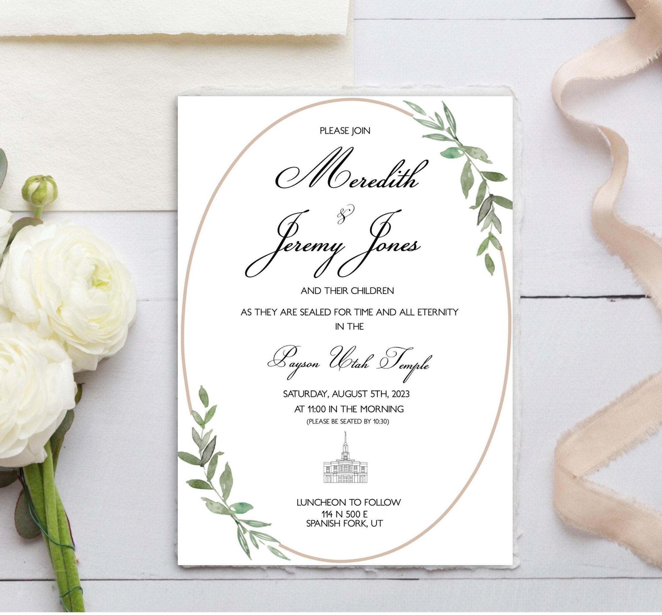 LDS Temple Sealing Insert, Editable, Family Sealing, LDS Invitation ...