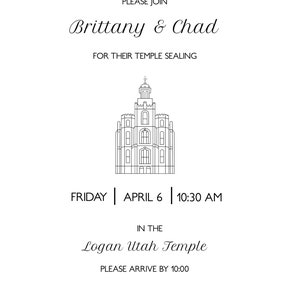LDS Temple Sealing Insert, Editable Template, Black and White ...