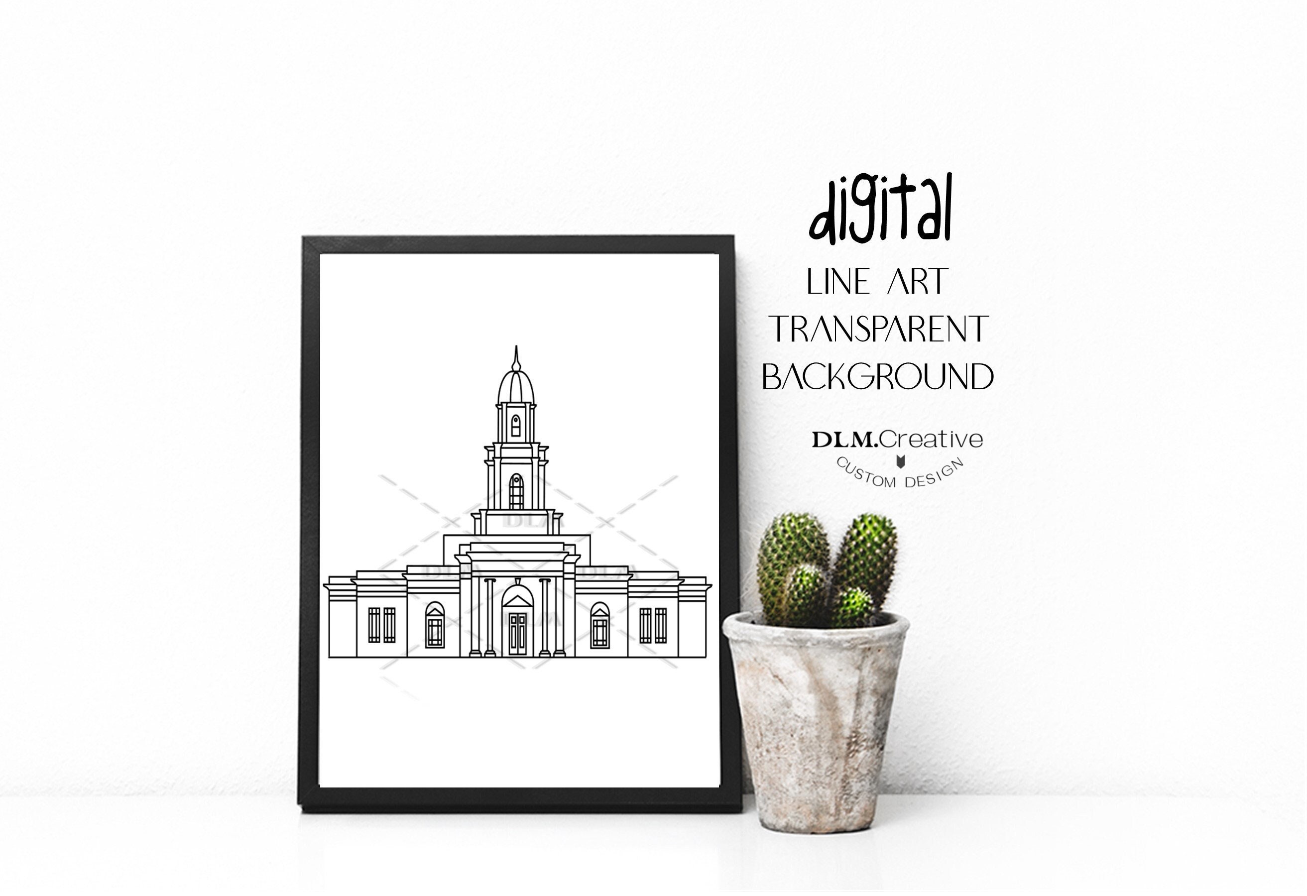 Austin Texas Temple Line Drawing, LDS, Temple Clip Art, Coloring Page ...