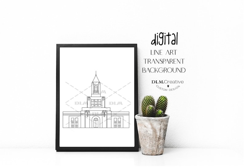 Wichita Kansas Temple Line Drawing LDS Temple Clip Art Temple ...