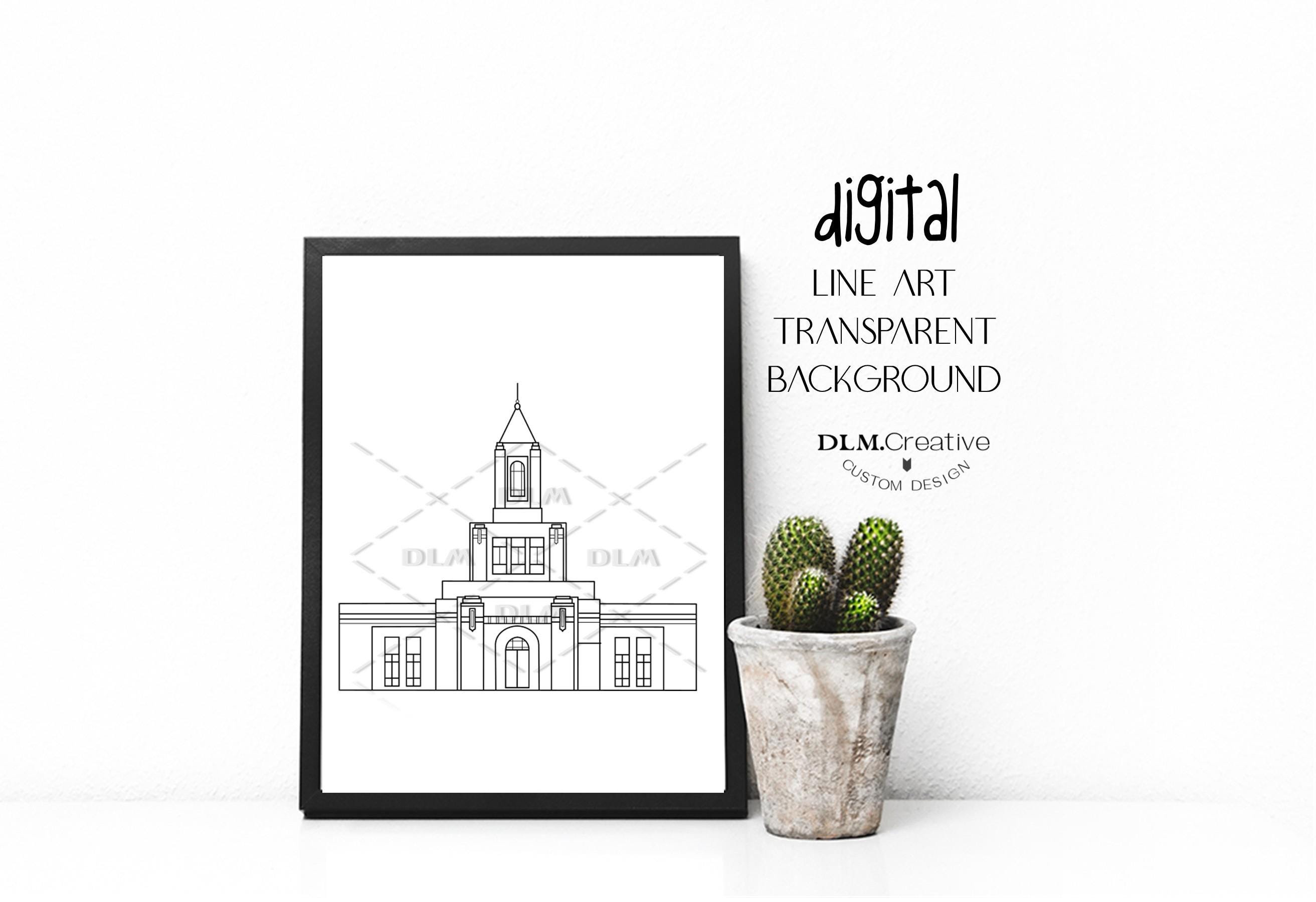 Wichita Kansas Temple Line Drawing LDS Temple Clip Art Temple ...