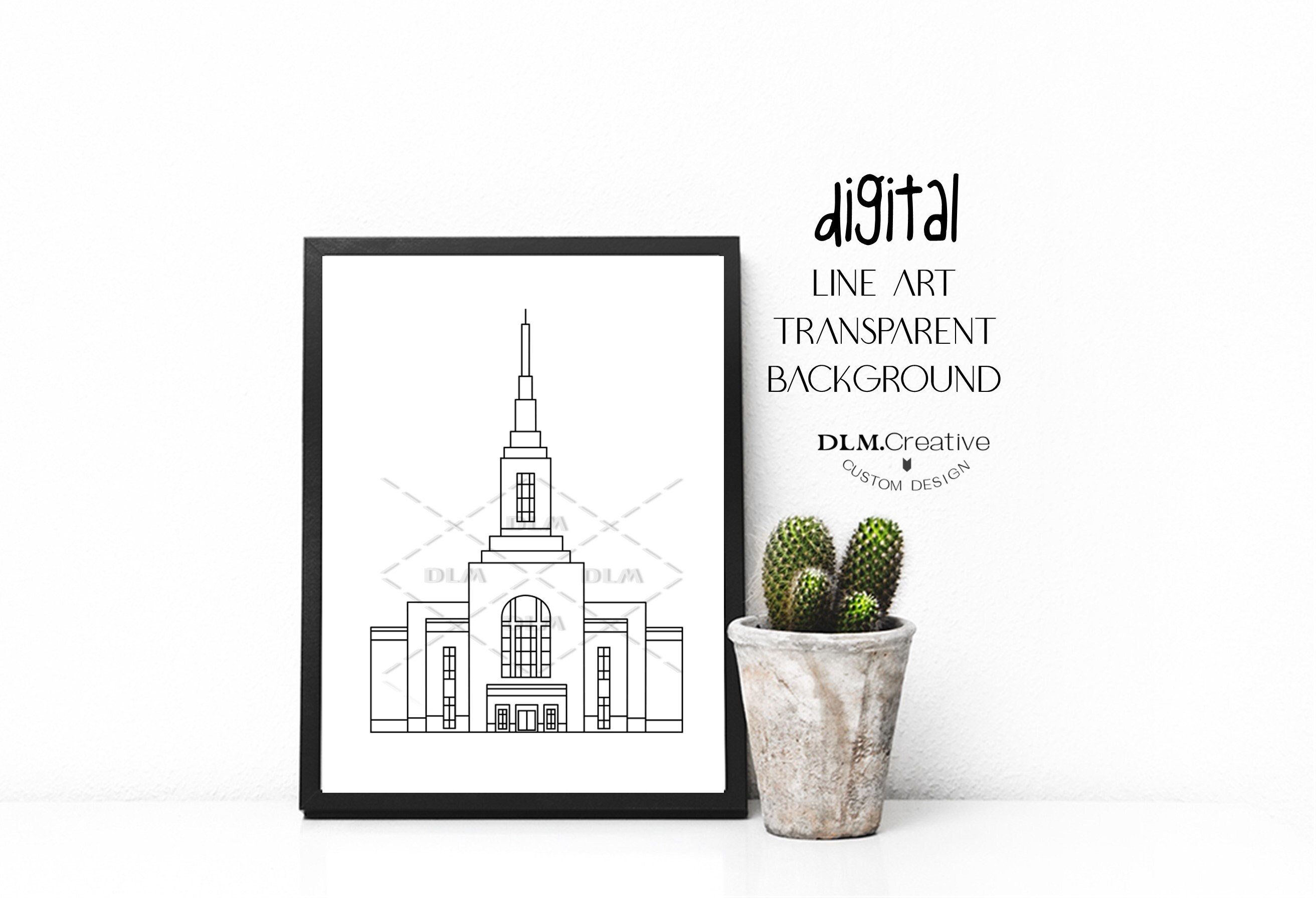 Burley Idaho Temple Line Drawing, LDS Temple Clip Art, Coloring Page ...