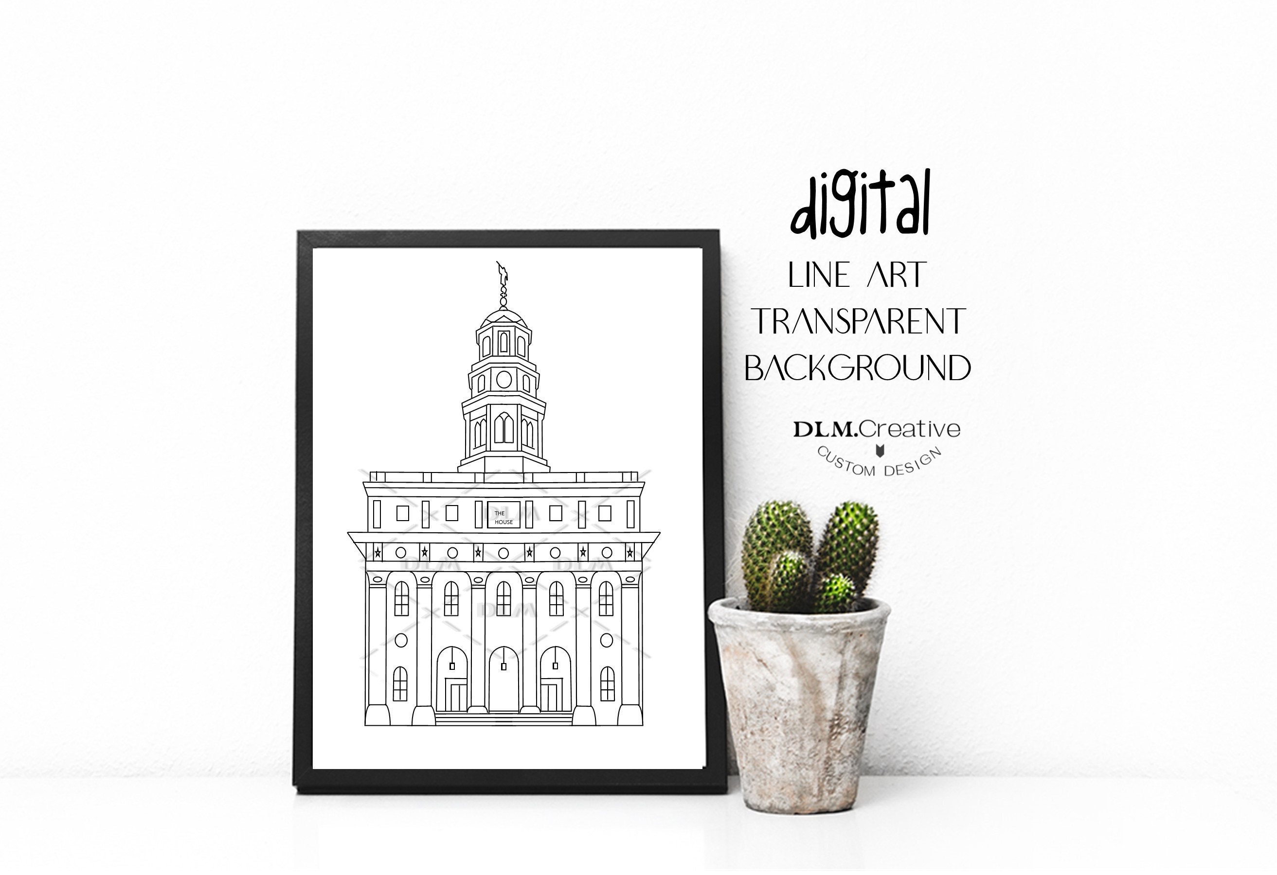 Nauvoo Temple Line Drawing LDS Temple Temple Clip Art Temple Embroidery ...