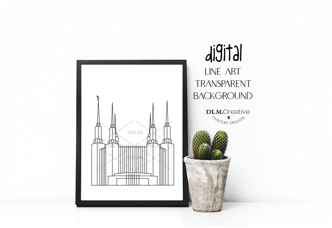 Washington DC Temple Line Drawing LDS Temple Temple Clip Art Temple ...
