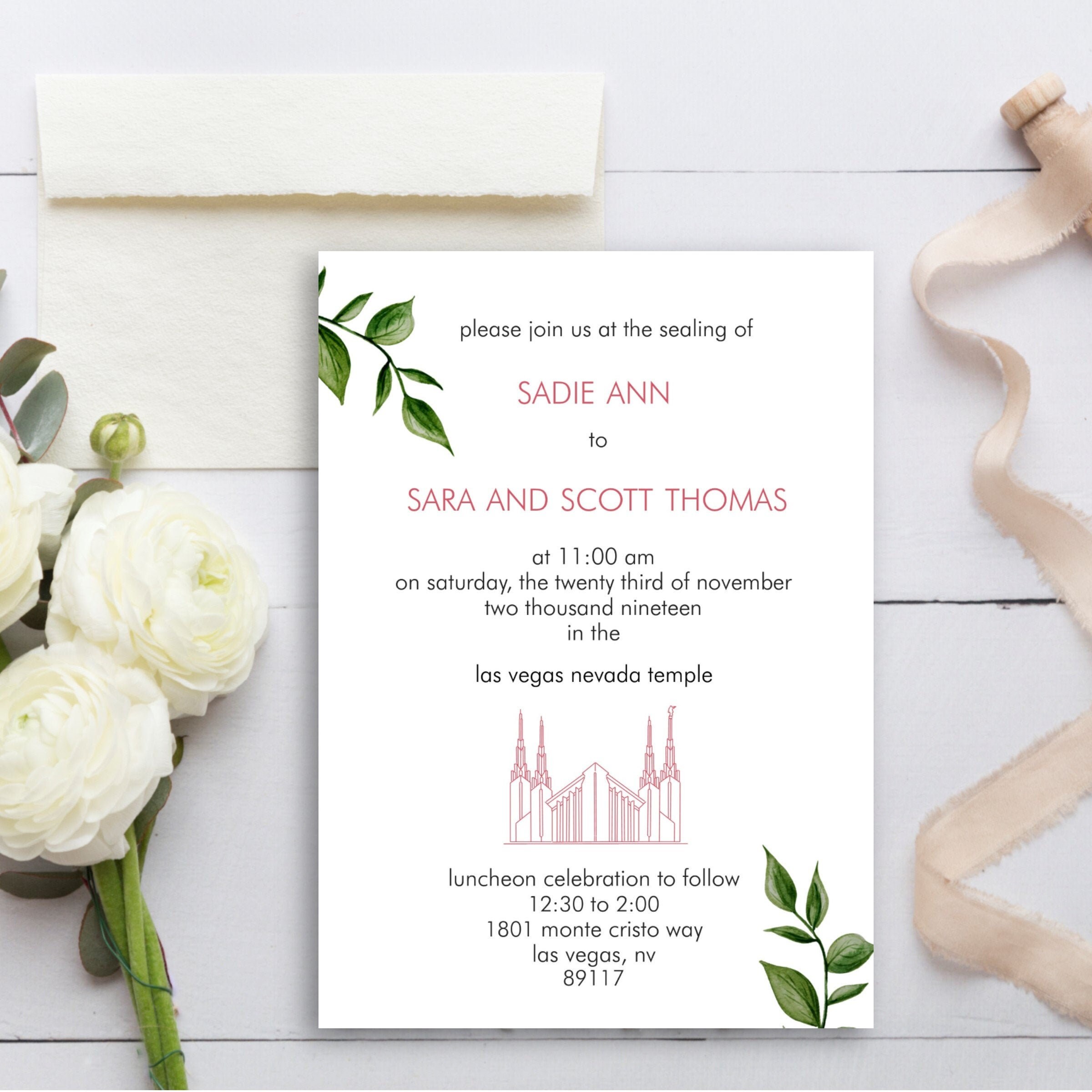 LDS Temple Sealing Invitation Baby Child Family Simple - Etsy