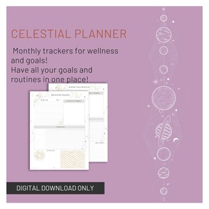 Digital Celestial Weekly or Monthly Planner for Witches and Astrology | ADHD Planner | Goal ...