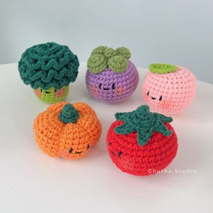 Chubby Fruit and Vegetable Gang Amigurumi Crochet Keychain Broccoli ...