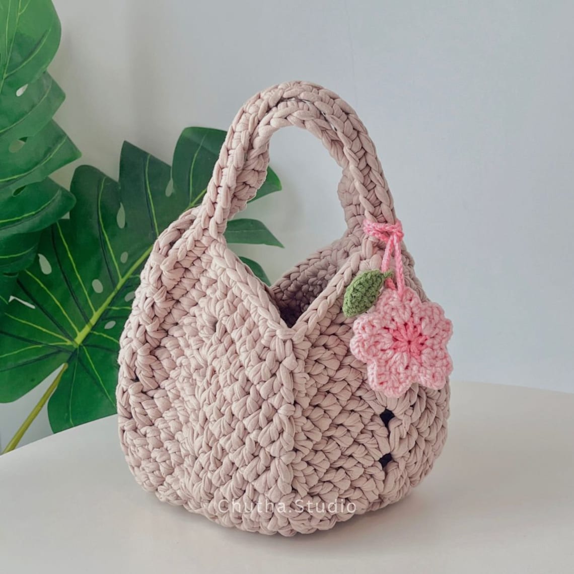 Sakura Flower Amigurumi Crochet Keychain - Etsy