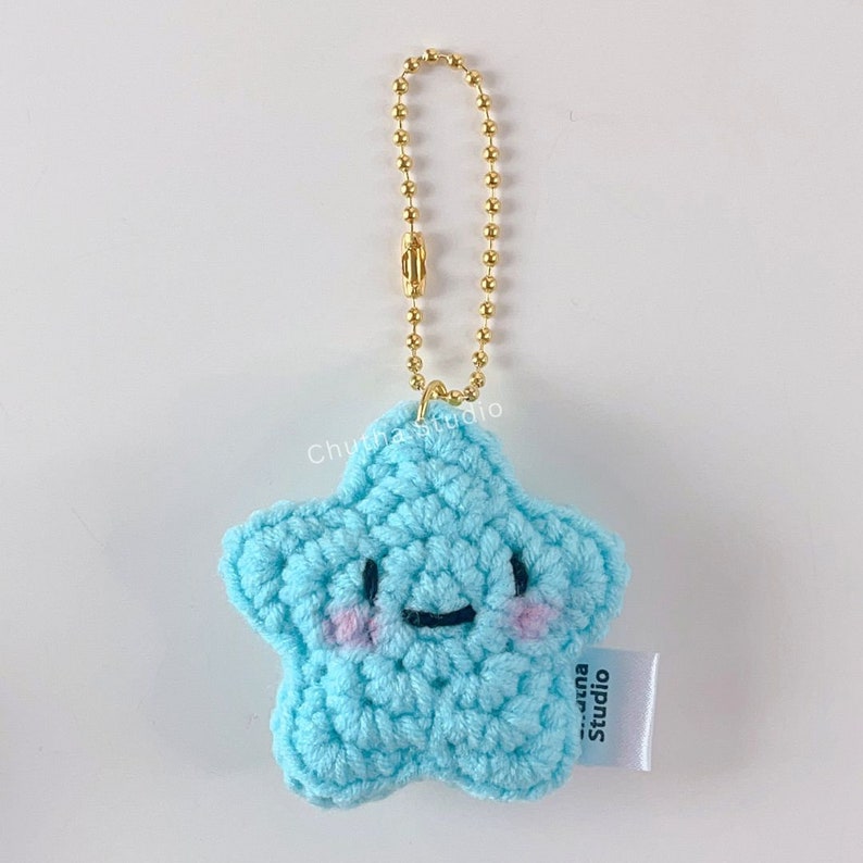 Colorful Star Amigurumi Keychain: Handmade Crochet Milk Cotton Yarn - Etsy