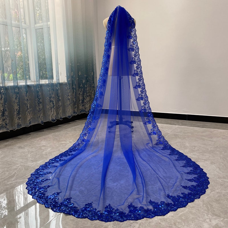 Royal Blue Wedding Veil - Etsy