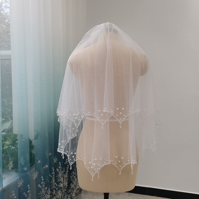 Hand Beaded Veil - Etsy