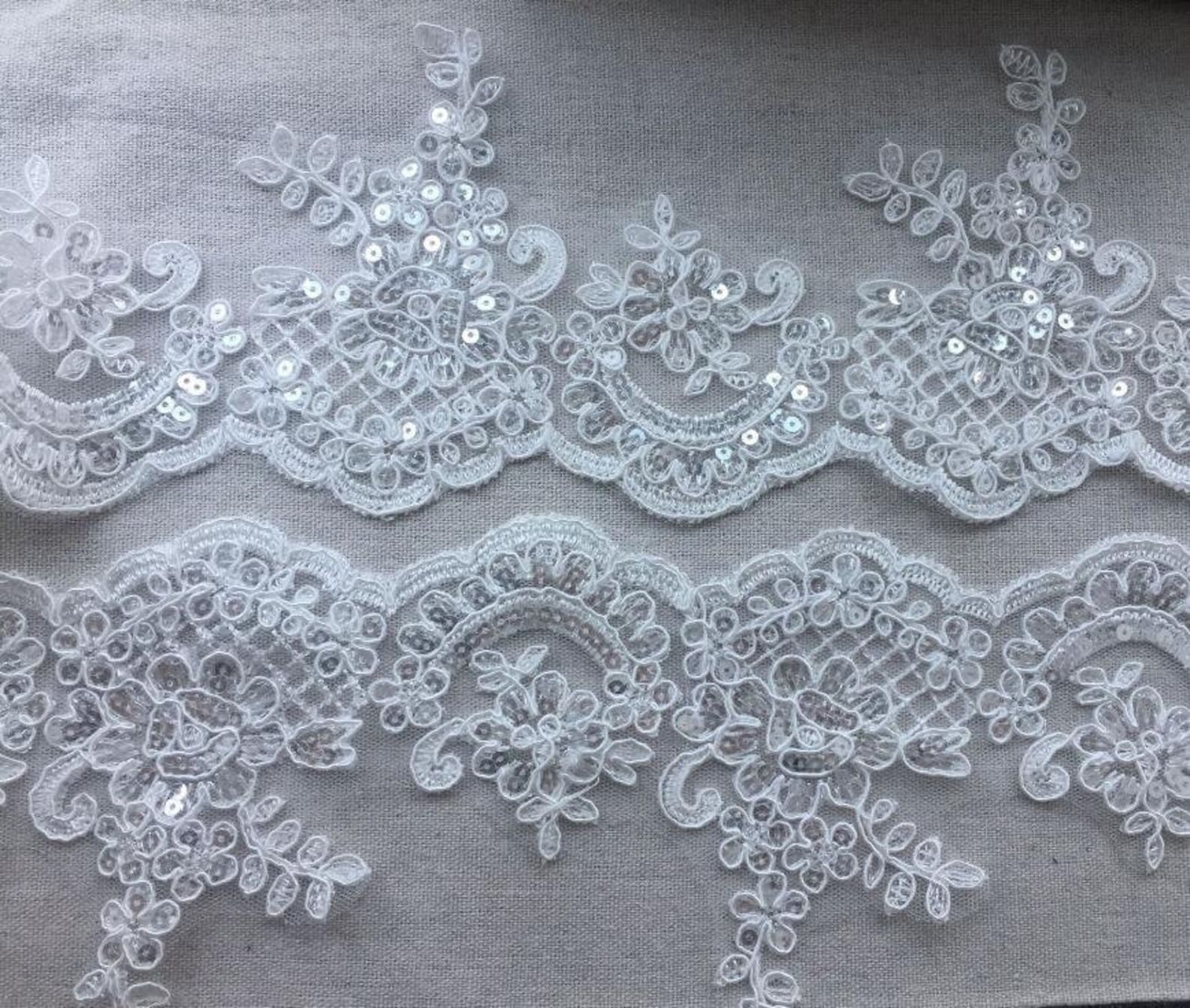 Sequined Lace Trim Sequined Alencon Lace Sequined Lace Lace - Etsy