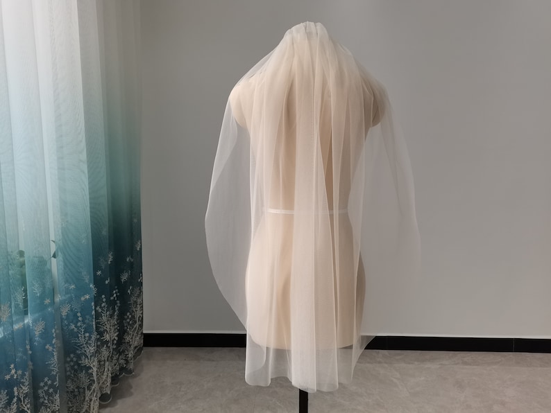 One Layer Veil Simple Wedding Veil White/ivory/champagne/black - Etsy