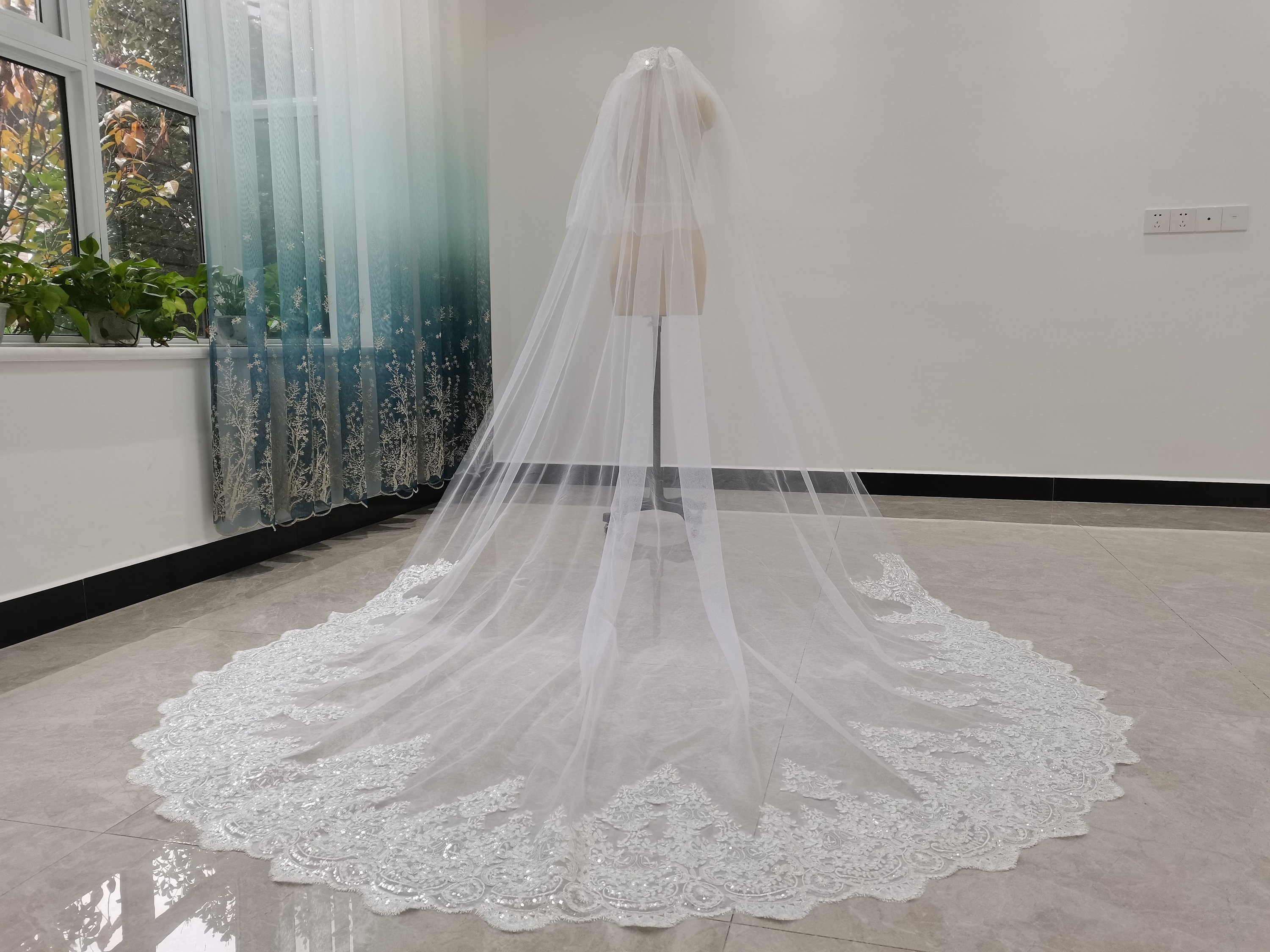 Two Tier Wedding Veil Cathedral Wedding Veil Ivory/white - Etsy