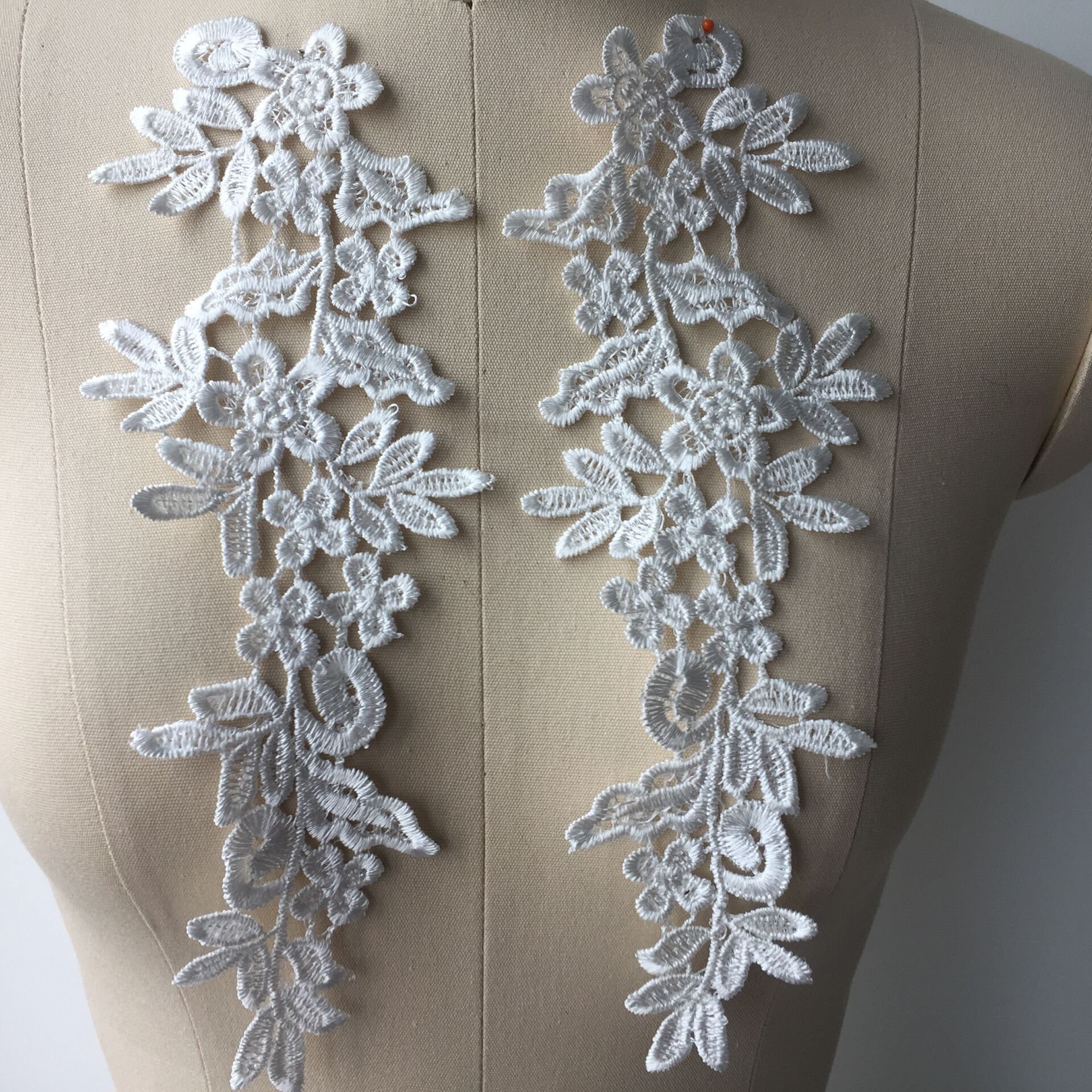 Water-soluble Lace Appliques Embroidered Lace Appliques White Ivory ...
