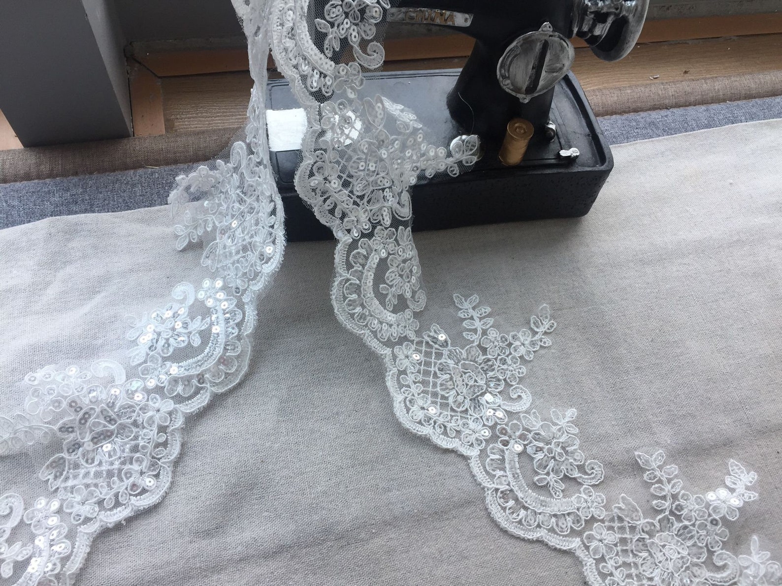 Sequined Lace Trim Sequined Alencon Lace Sequined Lace Lace - Etsy